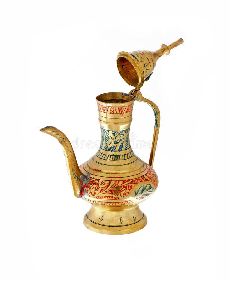 Old Oriental Metal Pitchers Stock Image - Image of decoration, asian ...