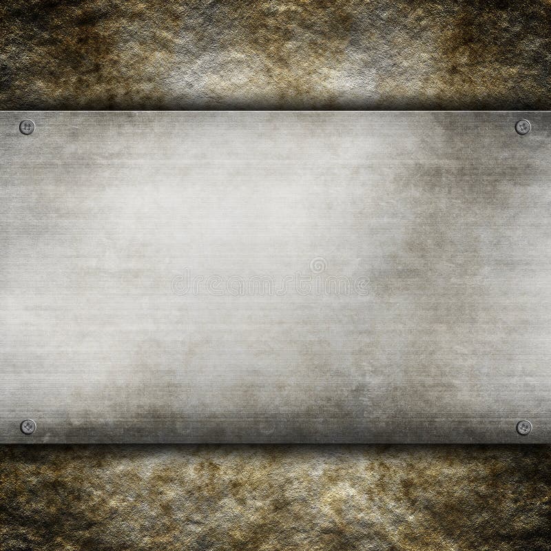 Old Metal Plate on Rough Wall Stock Photo - Image of texture ...