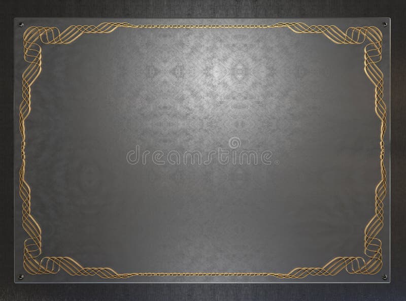 Old Metal Plate with Vintage Pattern Stock Illustration - Illustration ...