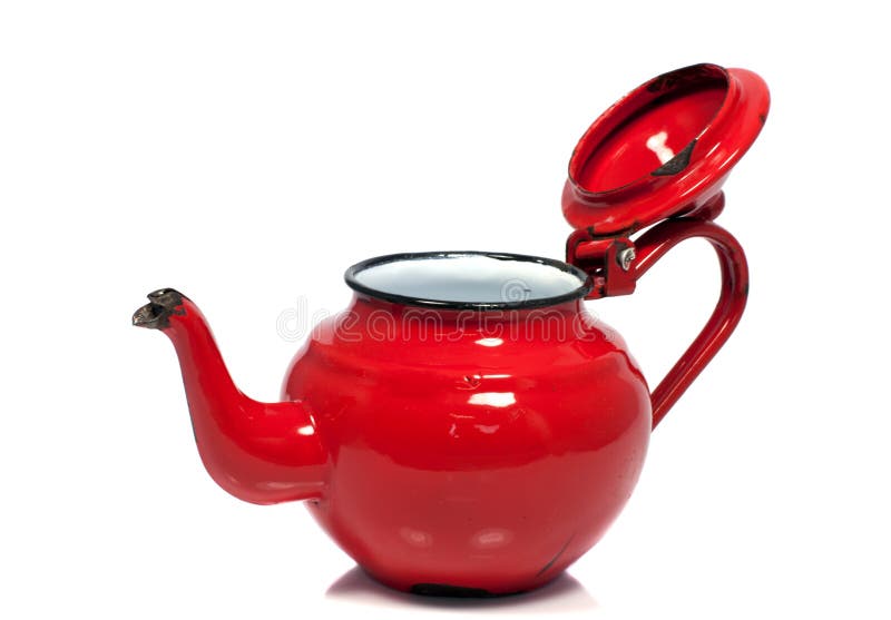 Red Teapot with Clipping Path Stock Image - Image of traditional, china ...