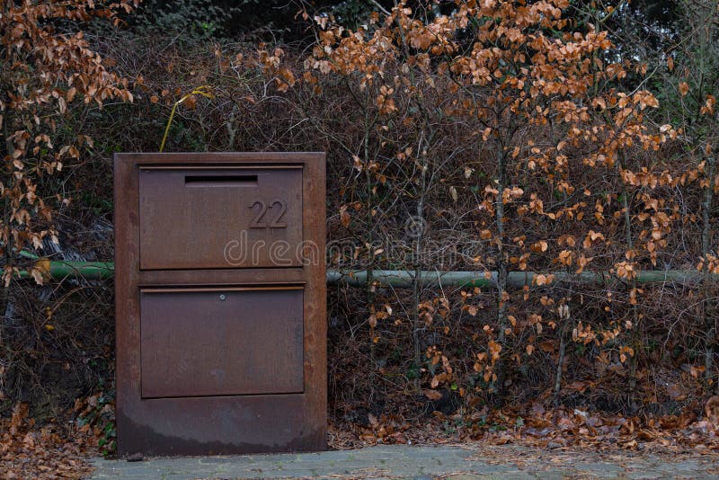 Old metal rusty mailbox stock image. Image of container - 268766941