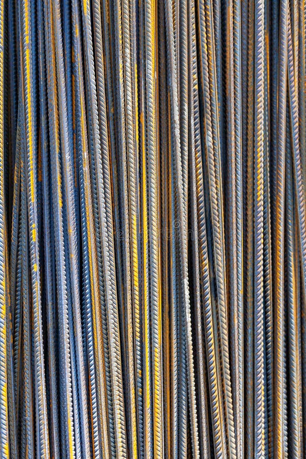 Old Metal Rusty or Steel Rod. a Lot of Rebar is in the Warehouse Stock ...