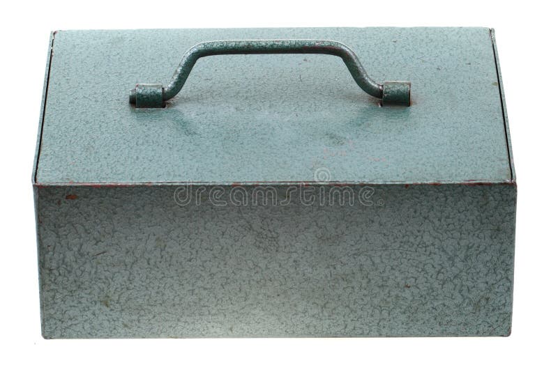 Old Metal Safety Box Isolated Stock Image - Image of lock, security ...