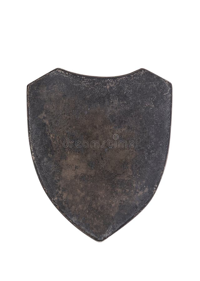 Old Metal Shield Isolated on White Background Stock Photo - Image of ...