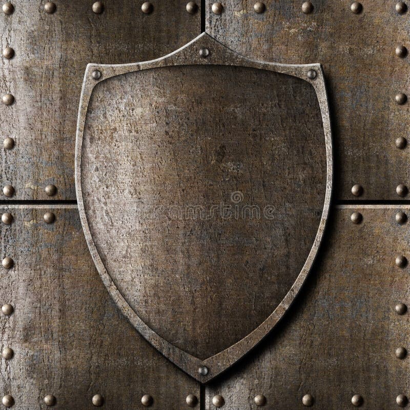 Old Metal Shield Over Armour Background Stock Image - Image of mesh ...