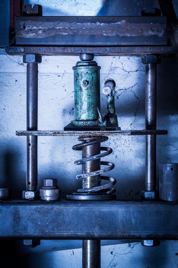Old metal spring press stock image. Image of machine - 48304063