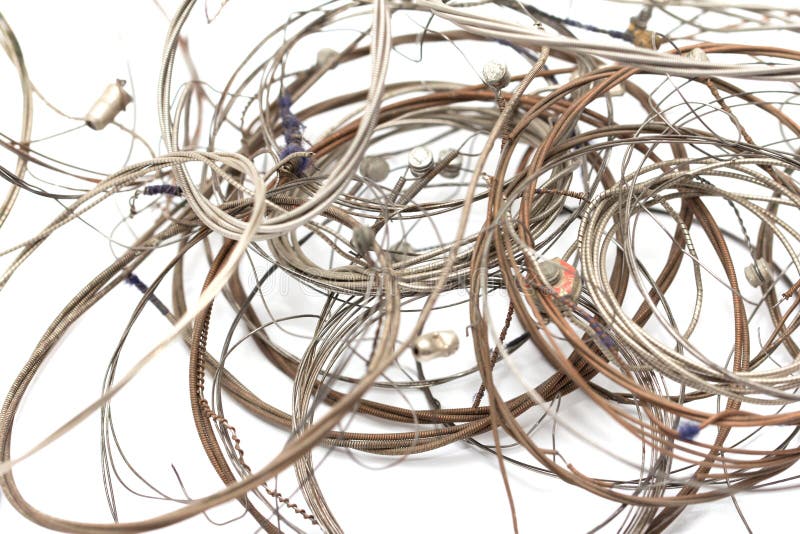 Old Metal Strings on a White Background Stock Photo - Image of ...