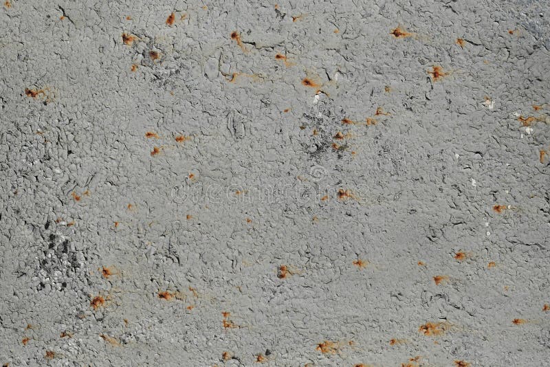 The Old Metal Surface is Covered with Cracked Gray Paint with Rust ...