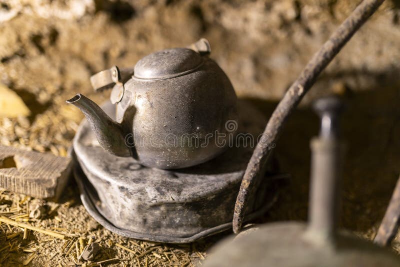 Old Metal Teapot on a Stand Stock Photo - Image of vintage, still ...