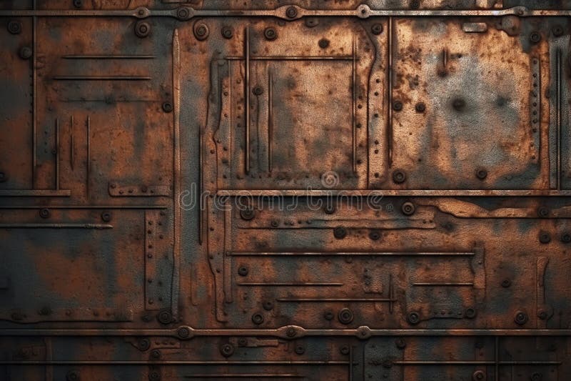 Dark Scifi Steampunk Texture Background Design. Generative AI Stock ...