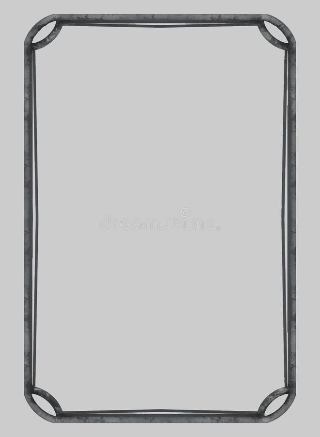 Old Metal Vertical Frame. Vector Drawing Stock Vector - Illustration of ...