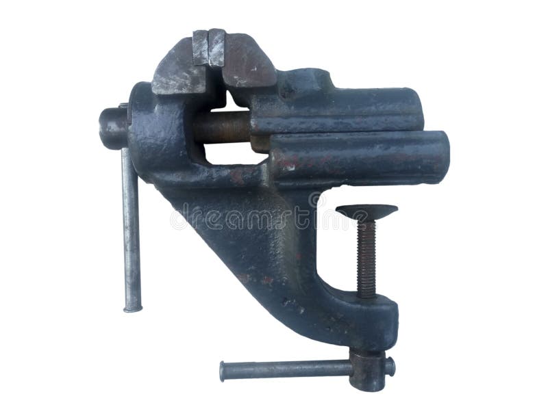 Metal Vise for Holding Parts, Fixed on the Table Stock Image - Image of ...
