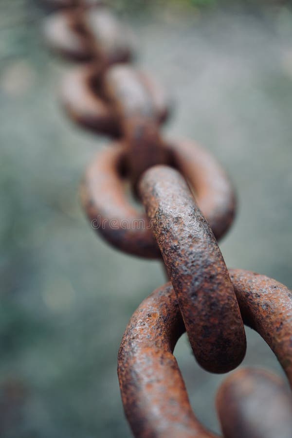 Old Metallic Brown Chain Abandoned on the Street Stock Photo - Image of ...