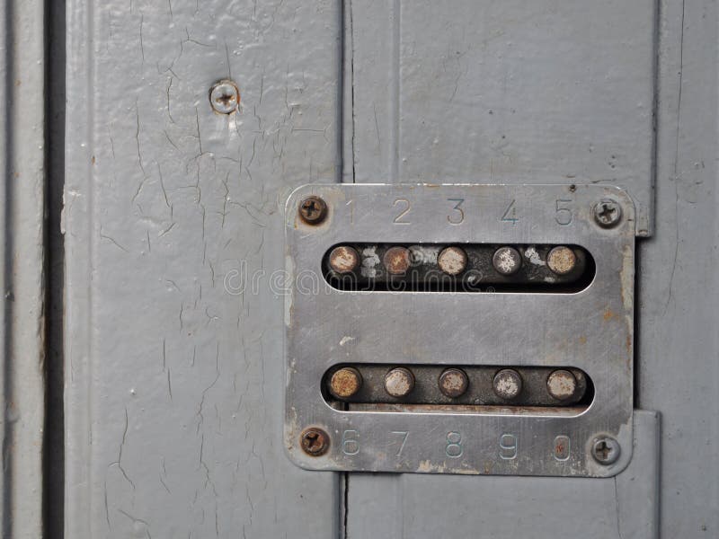 Old Metallic Code Lock Panel with Worn-out Numbered Buttons Stock Photo ...