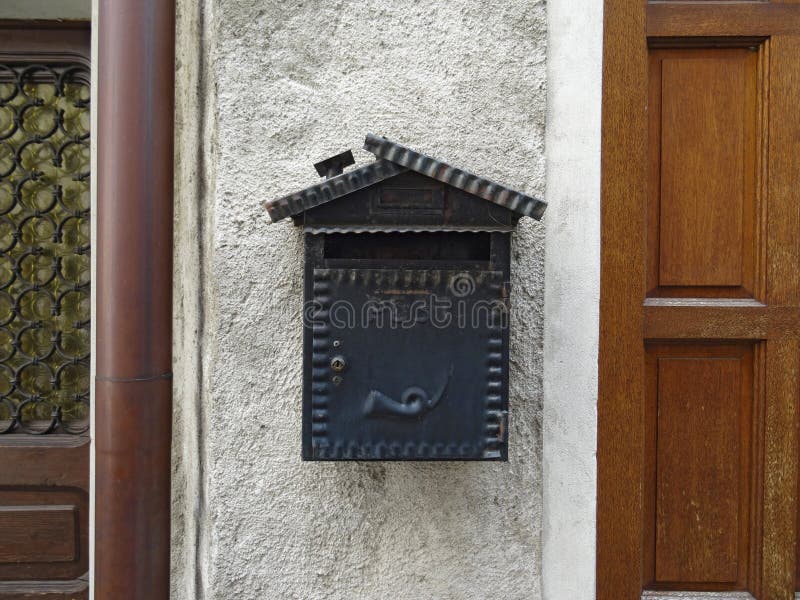 Old metallic post box stock photo. Image of italian - 189655588