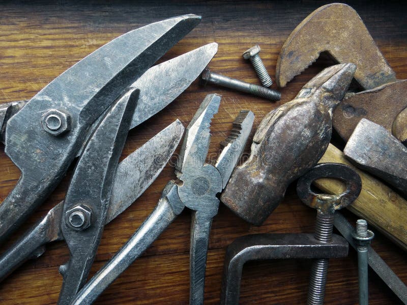 Old Metalwork Tools Workshop Stock Photo - Image of metalwork, material ...