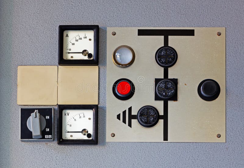 Old Meter on the Control Panel Stock Image - Image of electrical, hand ...