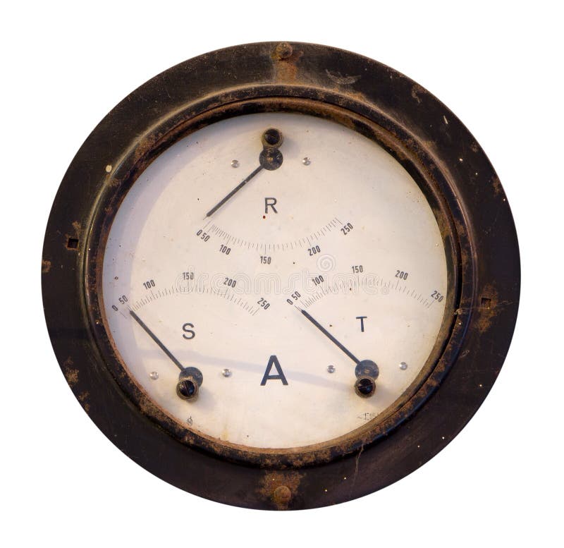 Old voltmeter stock image. Image of current, circle, meter - 2517019