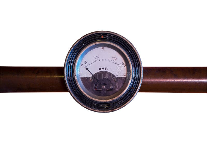 Old Meter Isolated on a White Background Stock Image - Image of metal ...