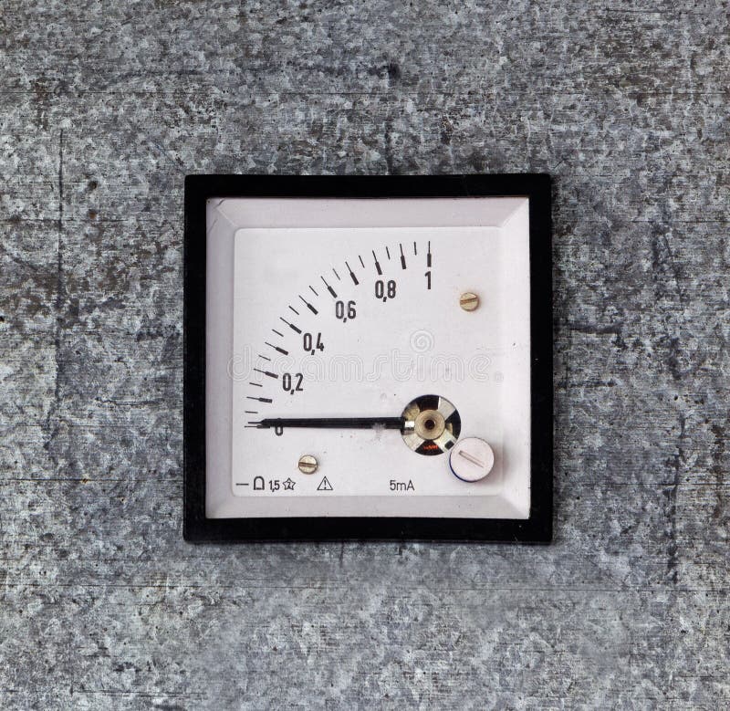 Old meter on the a wall stock image. Image of arrow, amper - 45128393