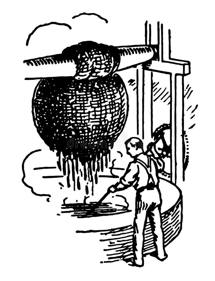 Old Method of Boiling and Drying, Vintage Illustration Stock Vector ...