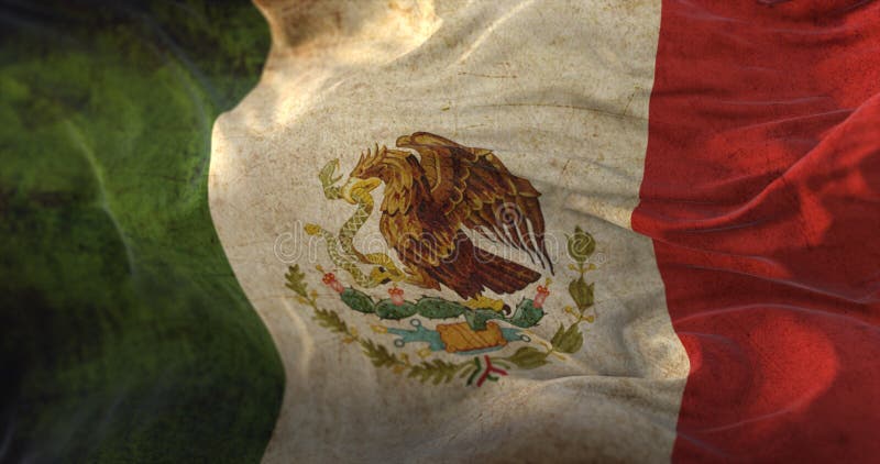 Old Mexico Flag waving stock illustration. Illustration of chiapa ...