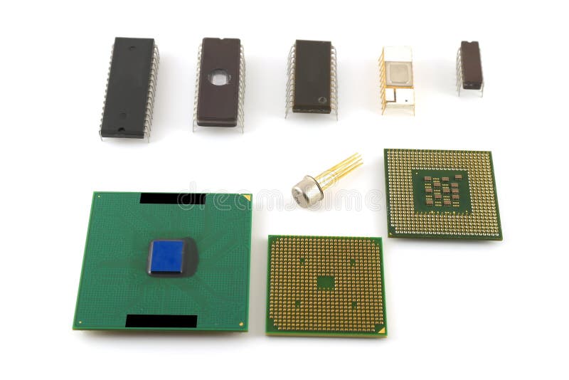 Old microchips stock image. Image of device, element - 35702947