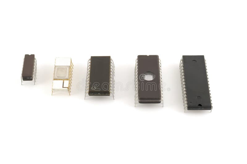 Old microchips stock image. Image of metal, element, detail - 48905045