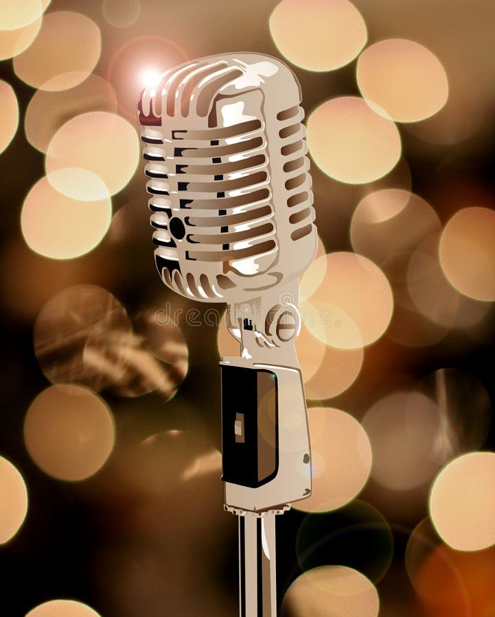 Old microphone stock illustration. Illustration of announcements - 17625189