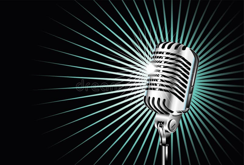 Old microphone stock vector. Illustration of design, disco - 9164219