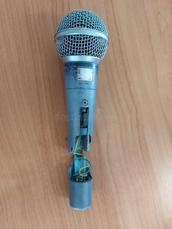 The old microphone broken stock photo. Image of broken - 250382710