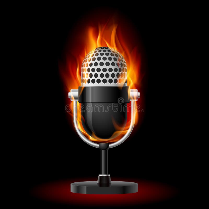 Microphone & fire stock illustration. Illustration of firewall - 16019915