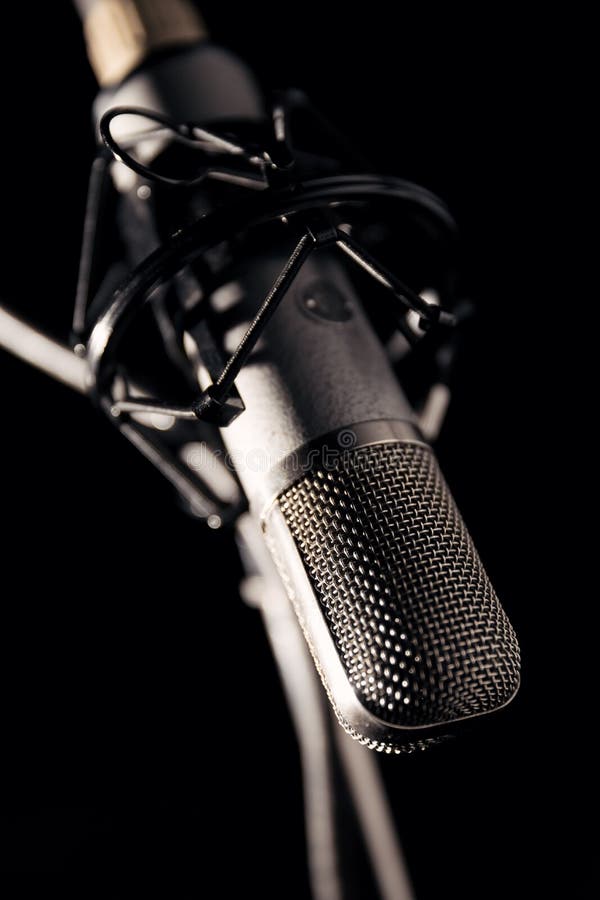 Old microphone stock photo. Image of silver, equipment - 48072960