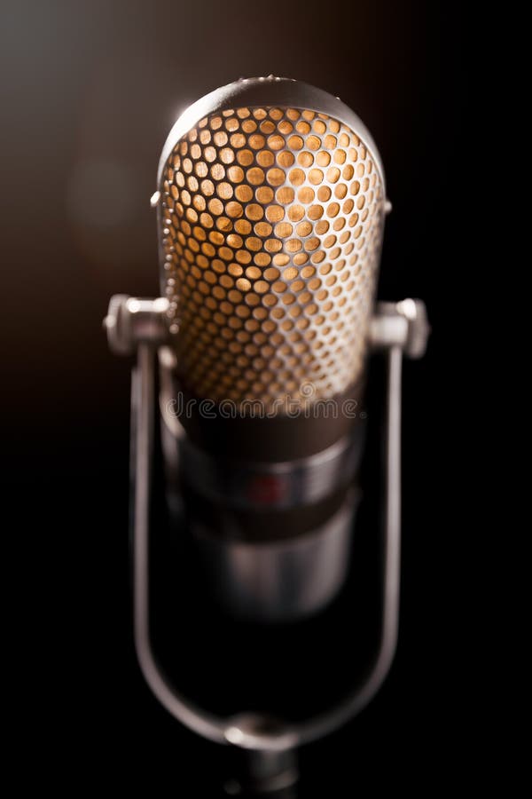 Old microphone stock photo. Image of broadcast, theater - 48072986