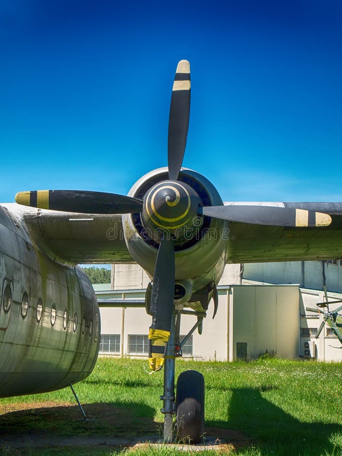 A Old Military Aircraft Propeller Stock Photo - Image of antique ...