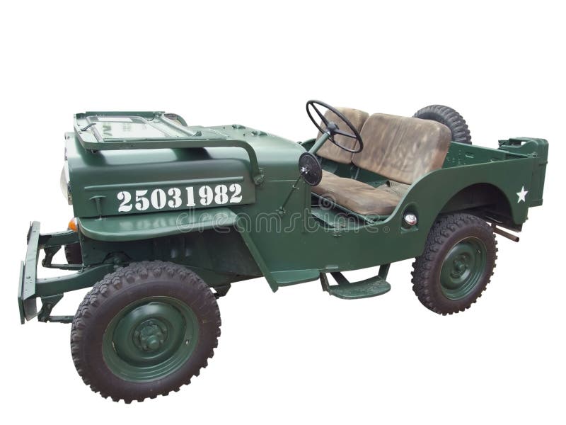 WWII Jeep rear view stock image. Image of soldier, road - 11356745