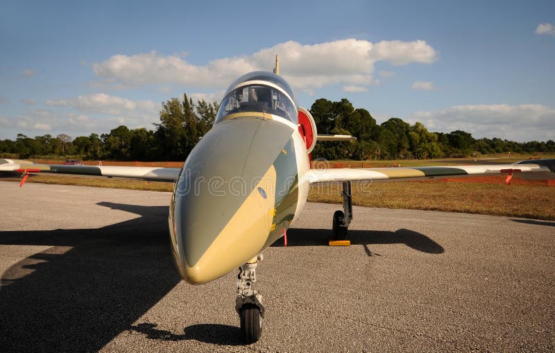 Old military jet stock image. Image of airport, nose - 22036291