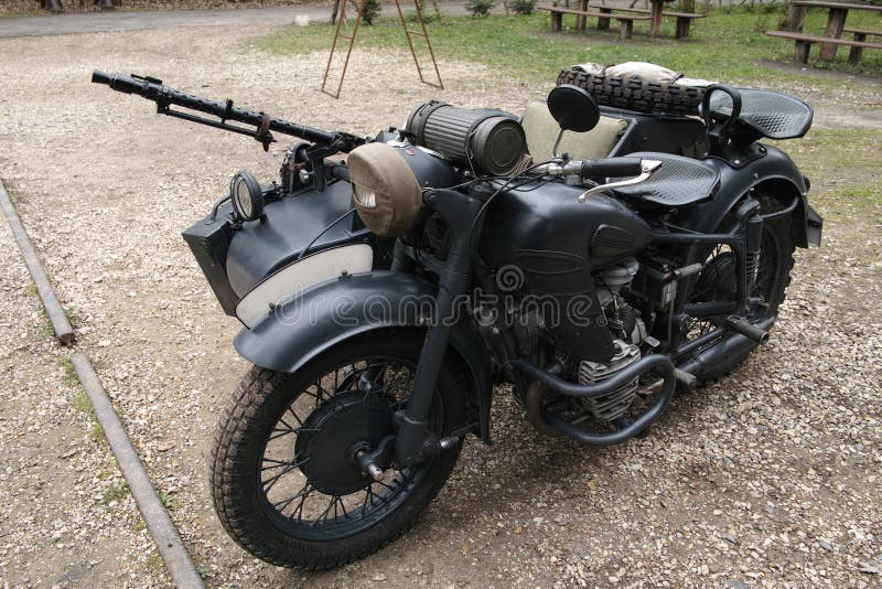 Old Military Motorcycle from WWII Editorial Stock Photo - Image of ...