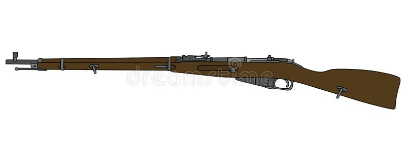 Old military rifle stock vector. Illustration of cartoon - 84330557