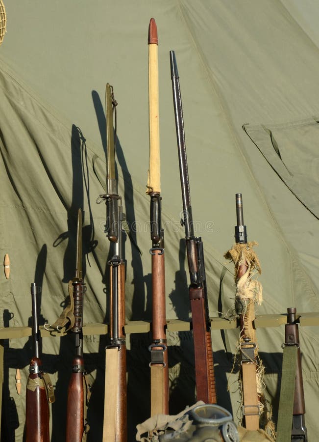 Old military rifles stock photo. Image of historic, wartime - 39021714