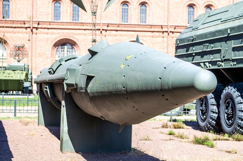 Old Military Rocket. Medium Range Missile Stock Image - Image of armor ...