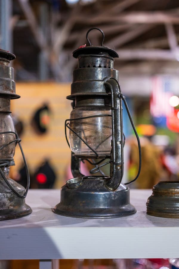 Old Military Surplus Lanterns in a Warehouse.. Stock Photo - Image of ...