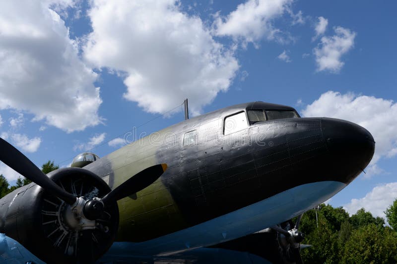 Old Military Transport Aircraft Li-2 on Poklonnaya Hill in Moscow ... Old Military Transport Aircraft Li-2 on Poklonnaya Hill in Moscow ...