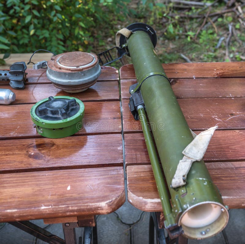Old Military Weapons on Display.green Editorial Photo - Image of ...