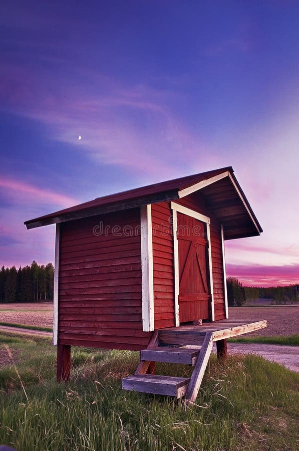 Old Milk Cabin Platform at the Countryside at Evening Stock Photo ...