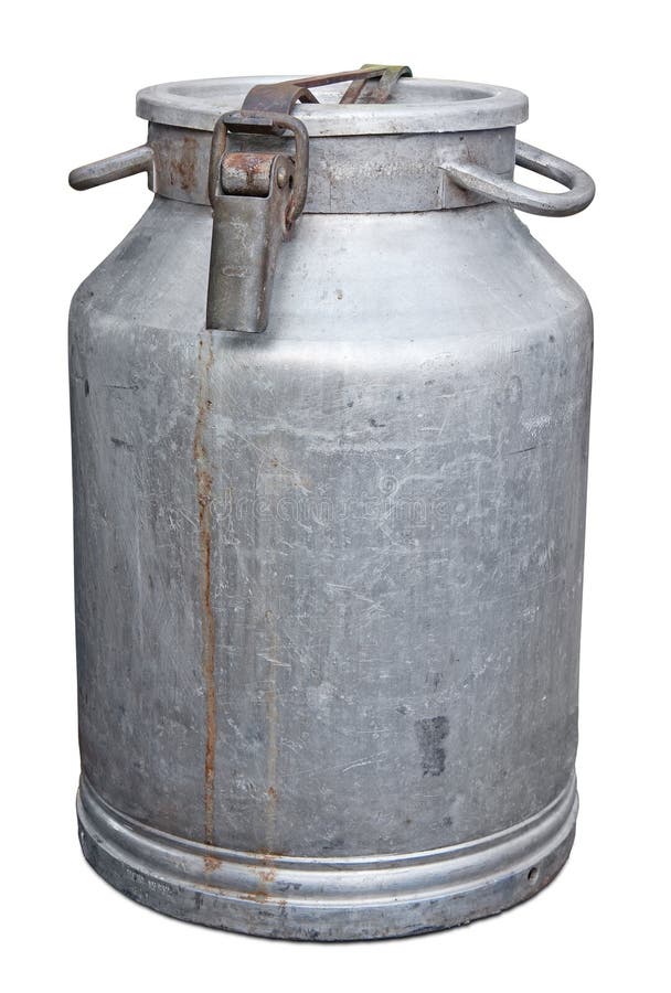 Antique Milk Can on farm stock image. Image of dented - 10890699