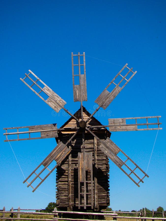 Old mill and blue sky stock image. Image of mill, ukraine - 98266343