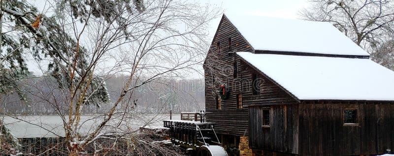 Old mill stock photo. Image of mill, peaceful, winter - 137118454