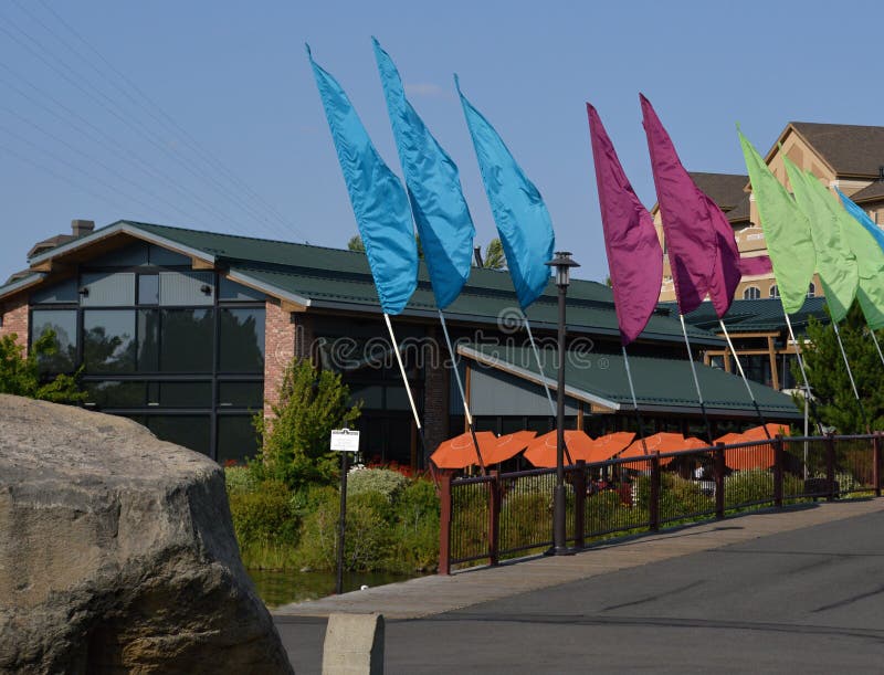 Old Mill District in the Town Bend, Oregon Stock Photo - Image of river ...