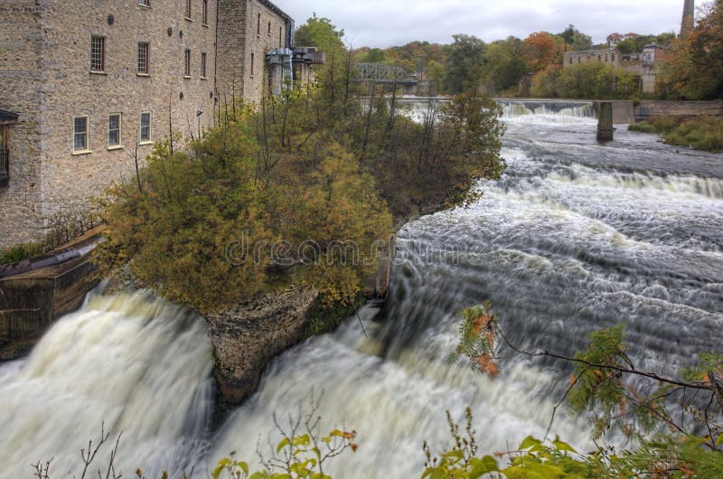 The Old Mill in Elora and the Tooth of Time Stock Photo - Image of ...